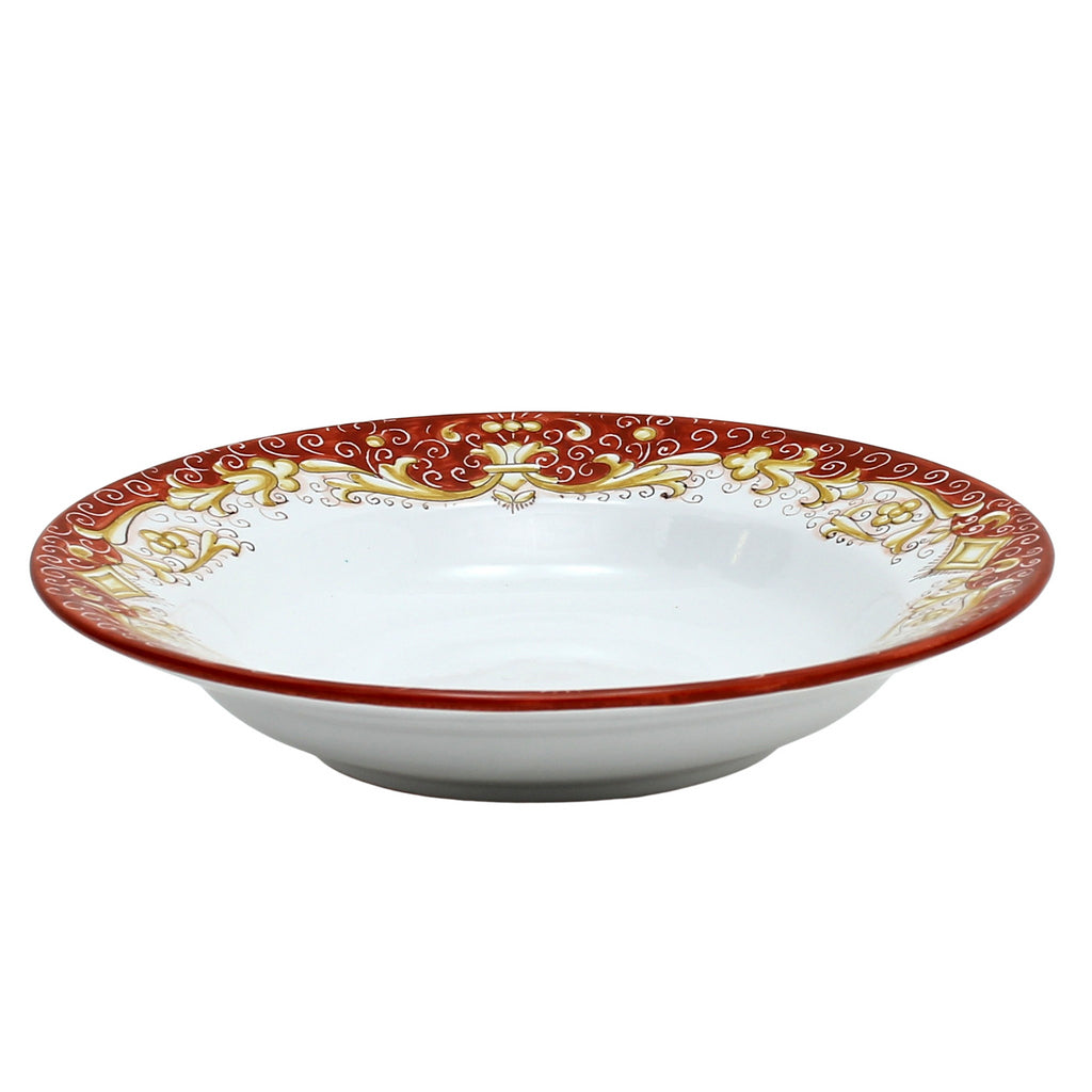 DERUTA COLORI: Pasta/Soup Rim Plate - CORAL RED – Deruta Outlet