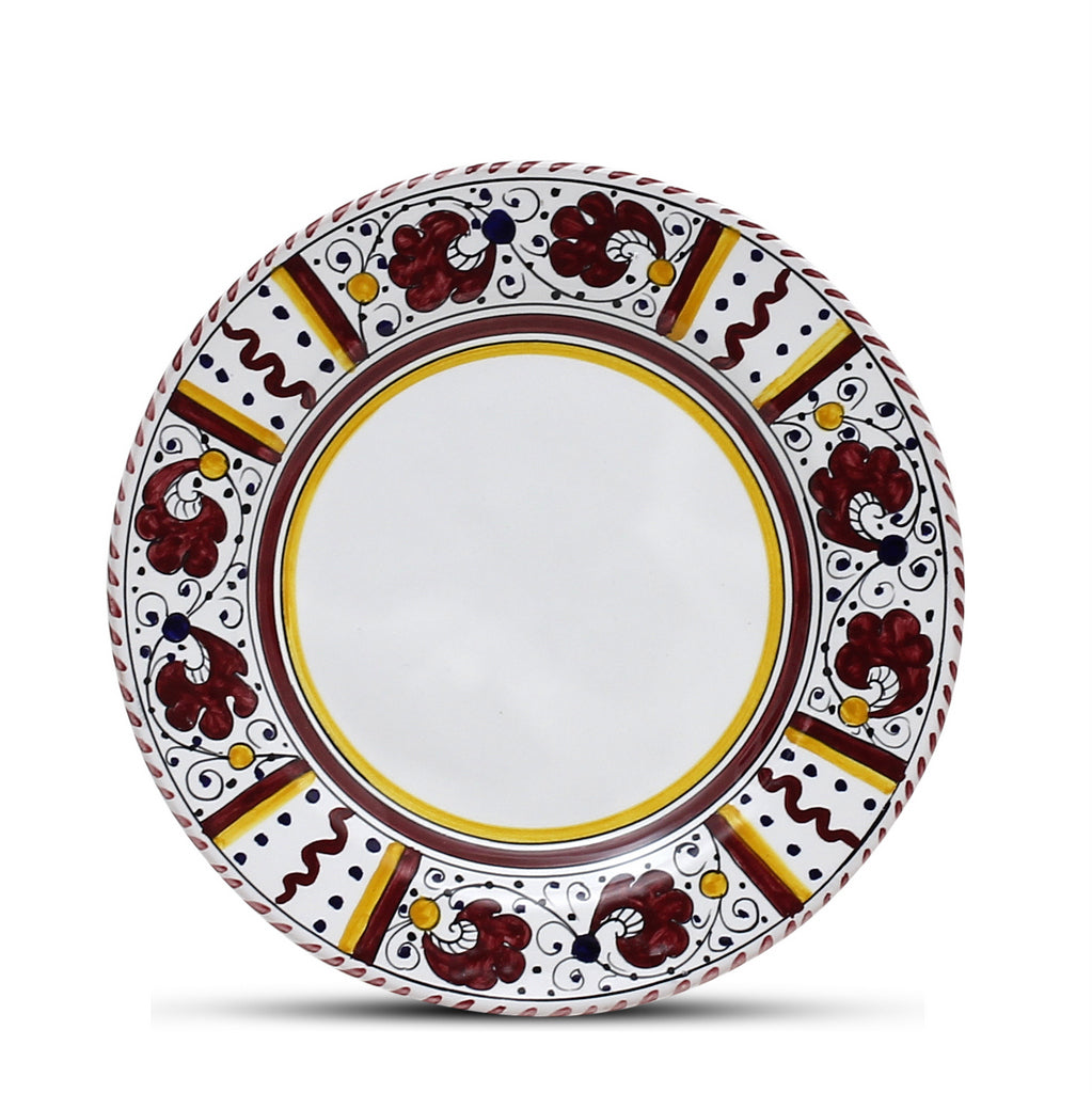 ORVIETO RED ROOSTER: Salad Plate (White Center) [STRIPED RIM] [SECOND ...